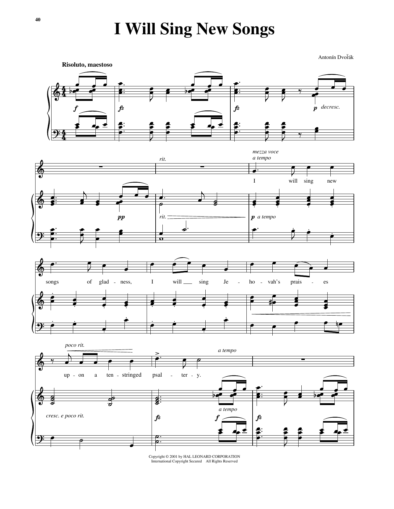 I Will Sing New Songs - Online Noten von Antonin Dvorak - smd-1595936 ...