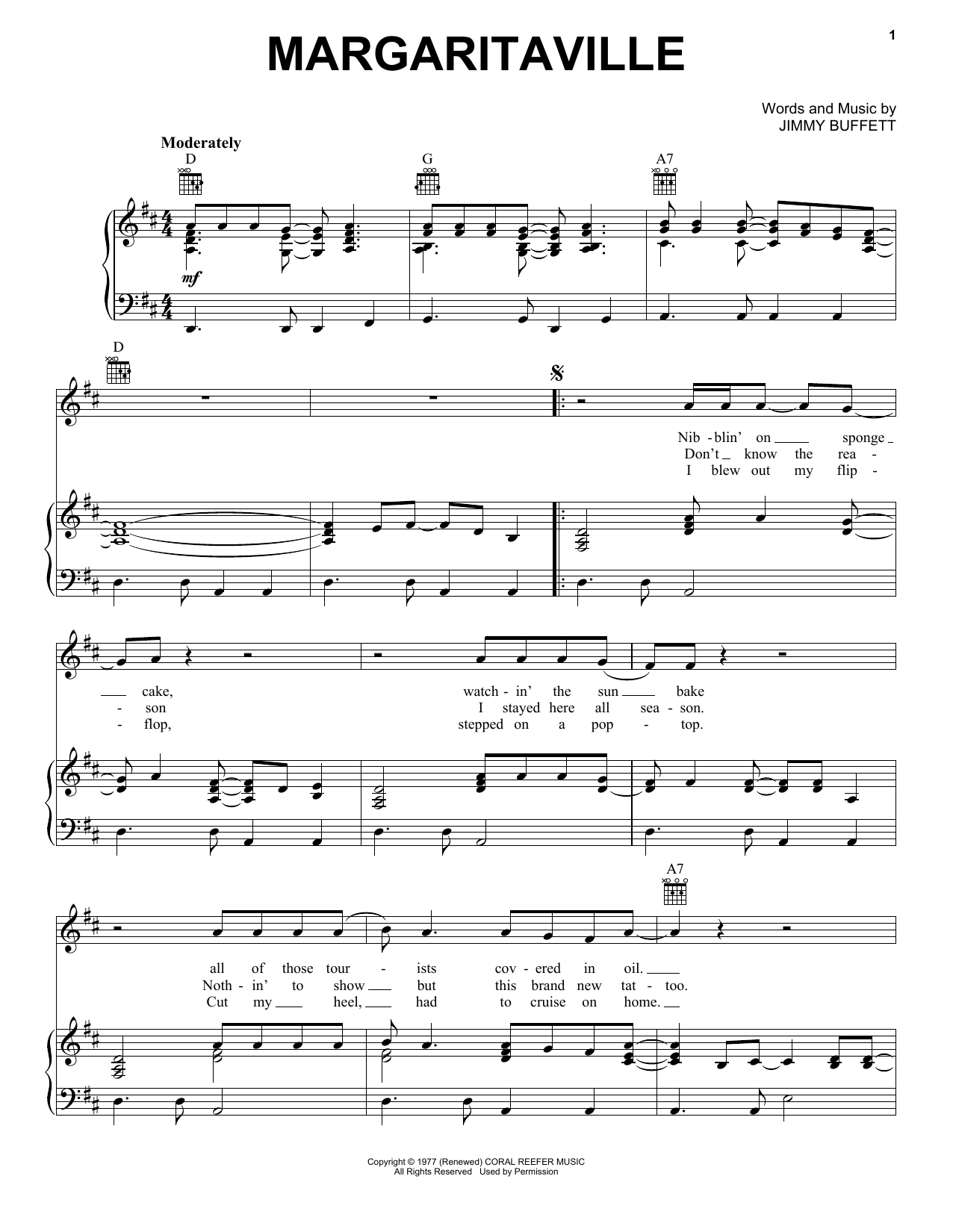 Margaritaville - Online Noten von Jimmy Buffett - smd-99254 | notendownload