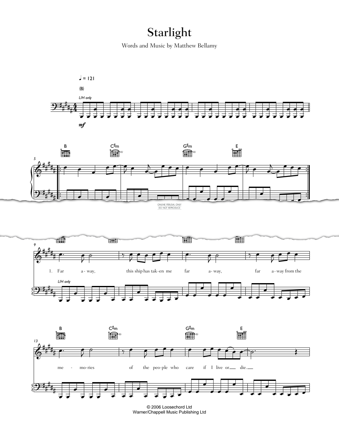 Starlight - sheet music by Muse - fbd-8738 | notendownload