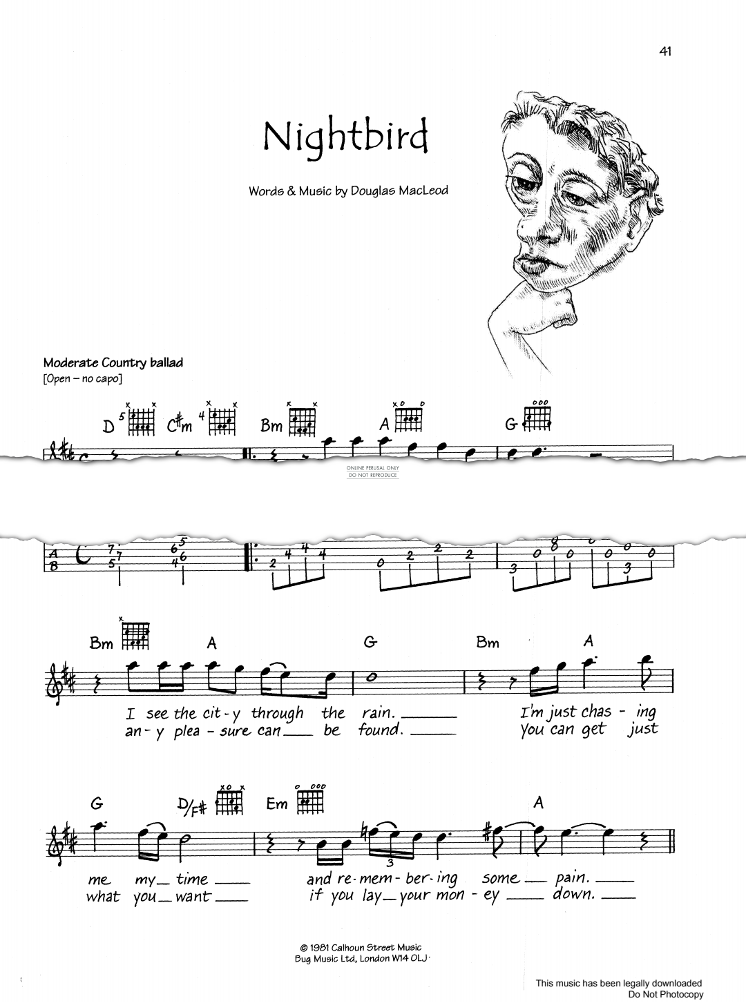 Nightbird - sheet music by Eva Cassidy - fbd-40139 | notendownload