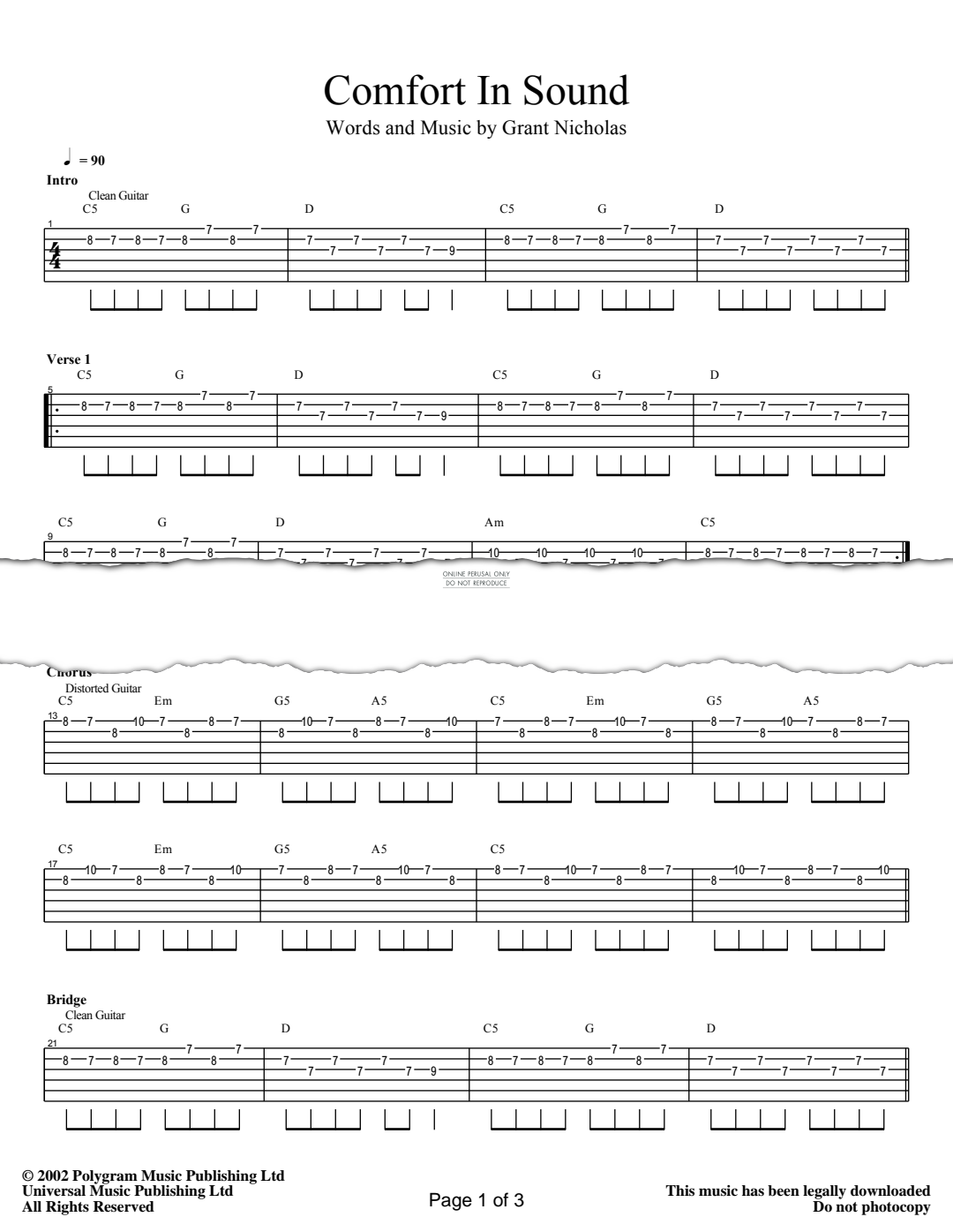 Comfort In Sound - Noten von Feeder - fbd-6282 | notendownload