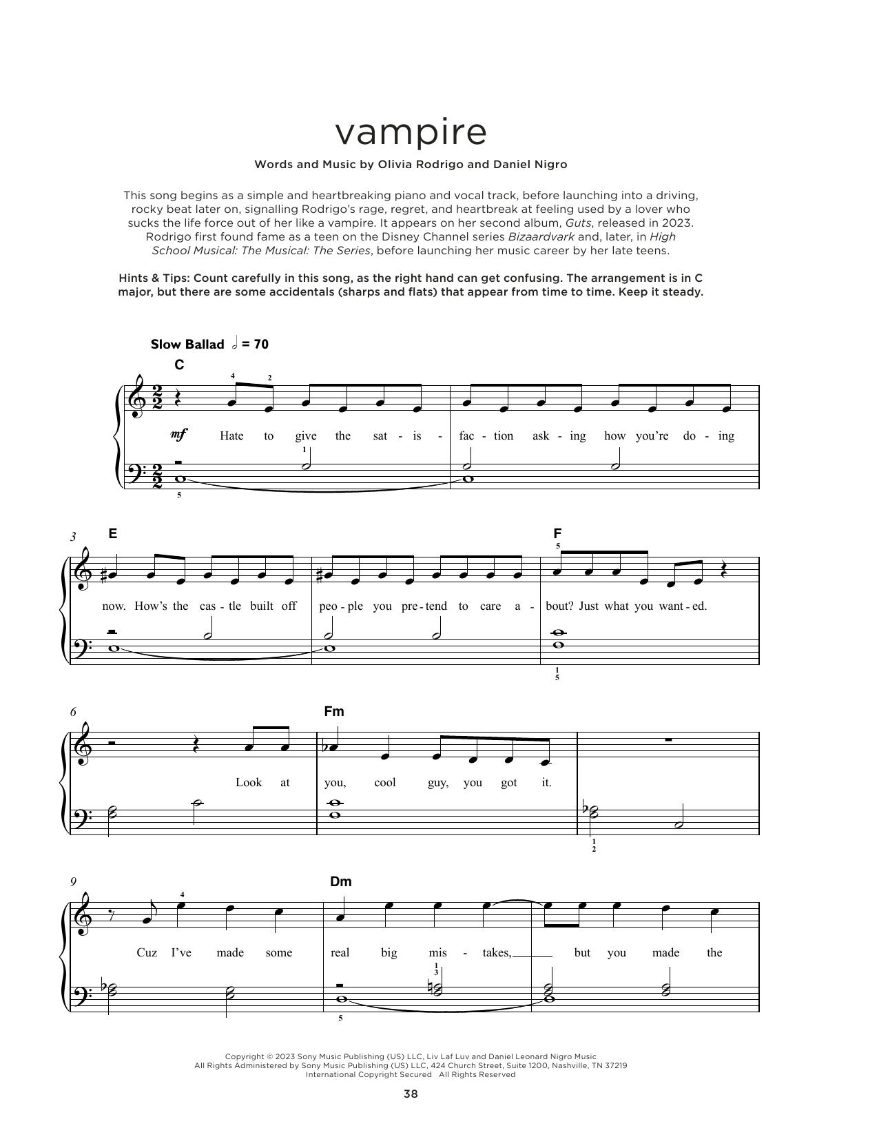 Vampire - sheet music by Olivia Rodrigo - smd-1589626 | notendownload