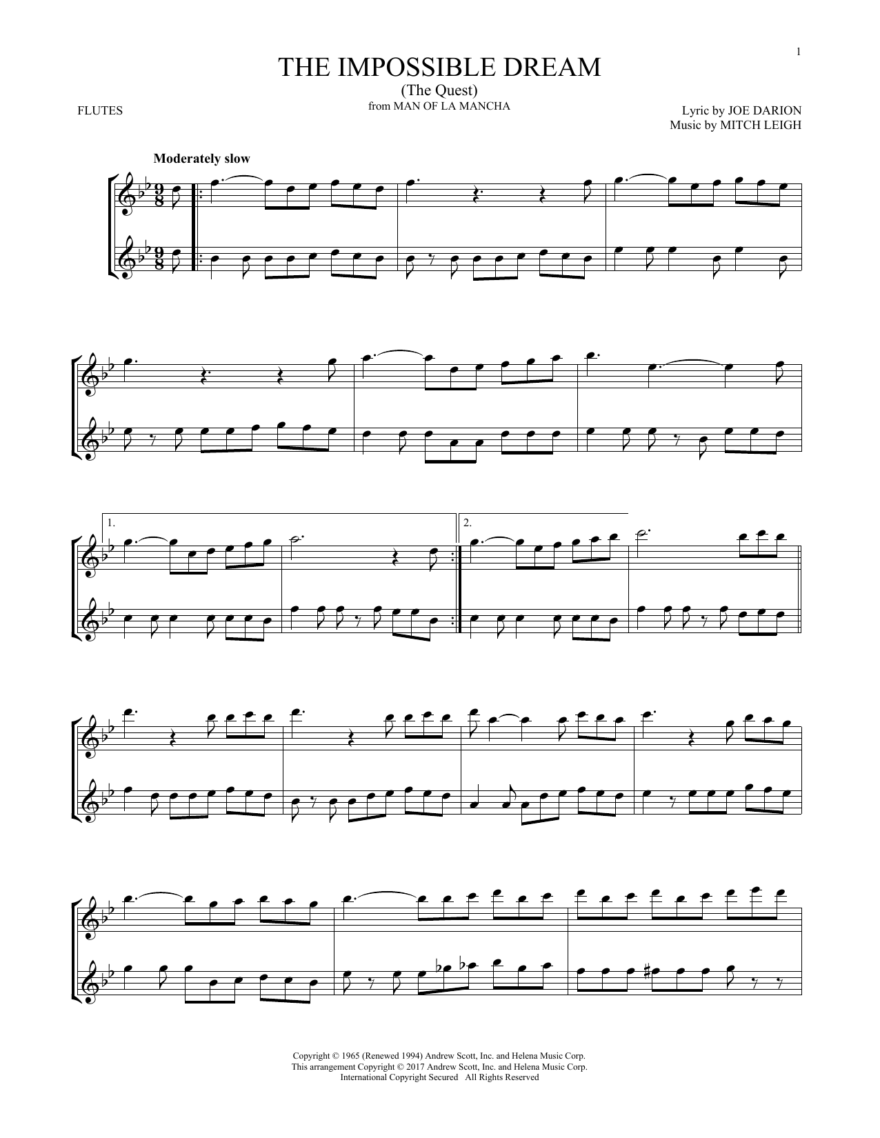 The Impossible Dream (The Quest) - sheet music by Mitch Leigh - smd-416515 | notendownload