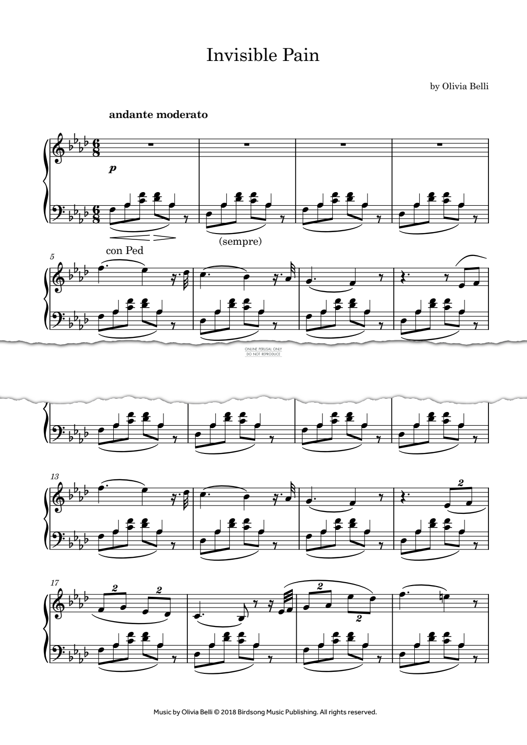 Invisible Pain - Noten von Olivia Belli - fbd-46307 | notendownload