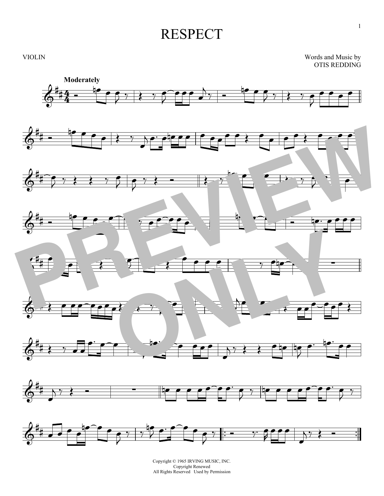 Respect - sheet music by Aretha Franklin - smd-197305 | notendownload