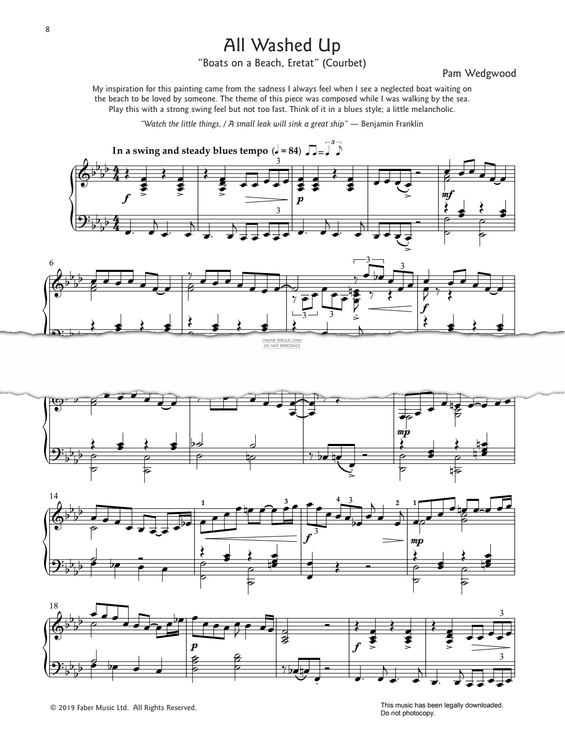 All Washed Up (Pam Wedgwood) | Sheet Music: Piano | PDF Download