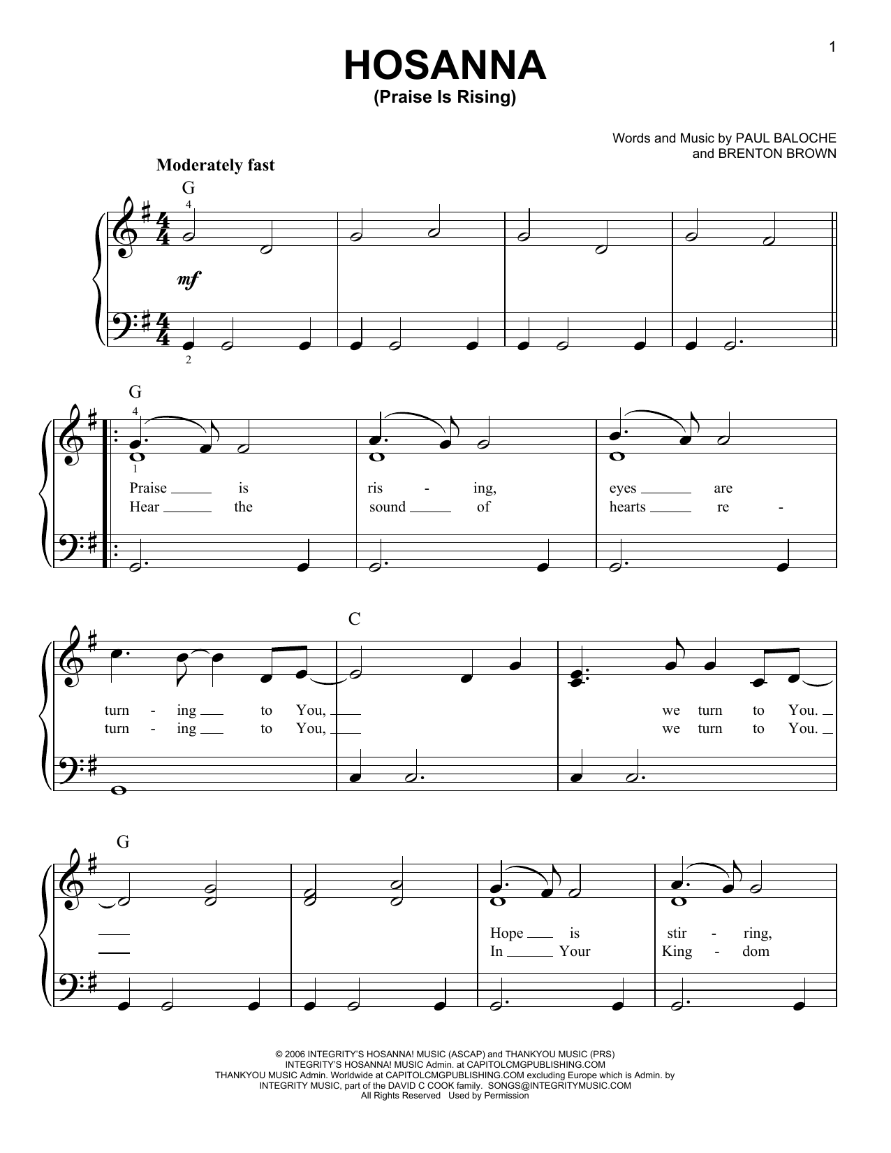 Hosanna (Praise Is Rising) - Online Noten von Paul Baloche - smd-62502 ...