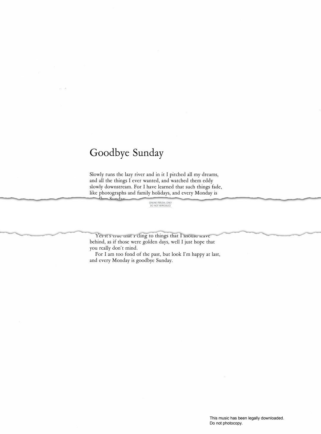 Goodbye Sunday - sheet music by Everything But The Girl - fbd-37766 ...