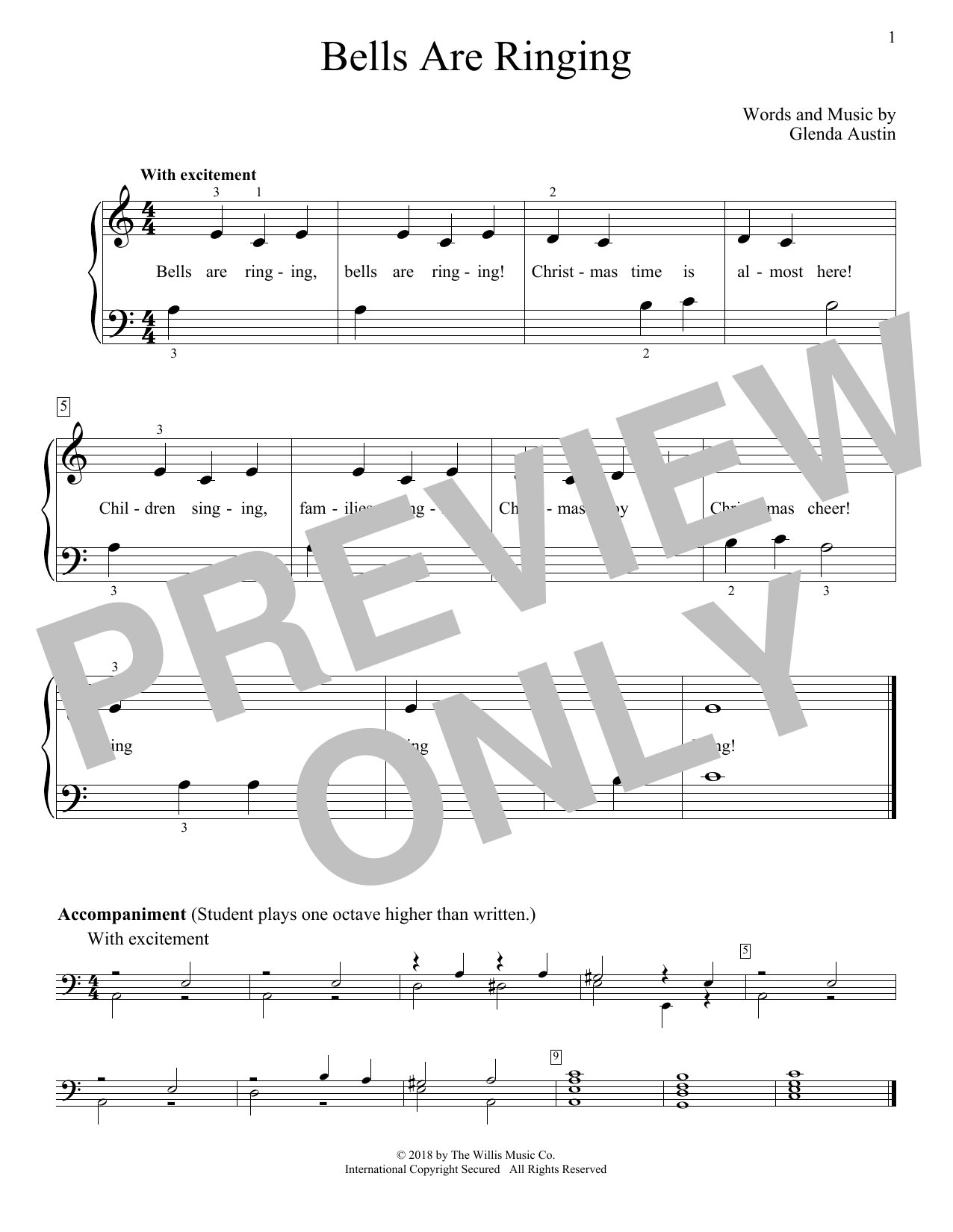 Bells Are Ringing (Glenda Austin) | Sheet Music: Educational Piano ...