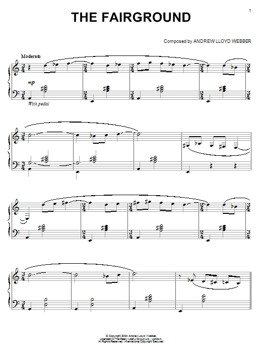 The Fairground (Andrew Lloyd Webber) | Sheet Music: Piano Solo | PDF ...