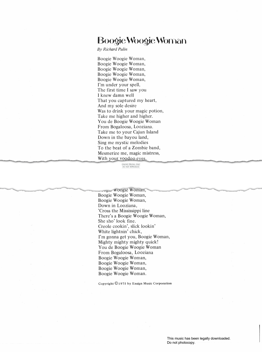 Boogie Woogie Woman - Noten von Livin' Blues - fbd-47036 | notendownload