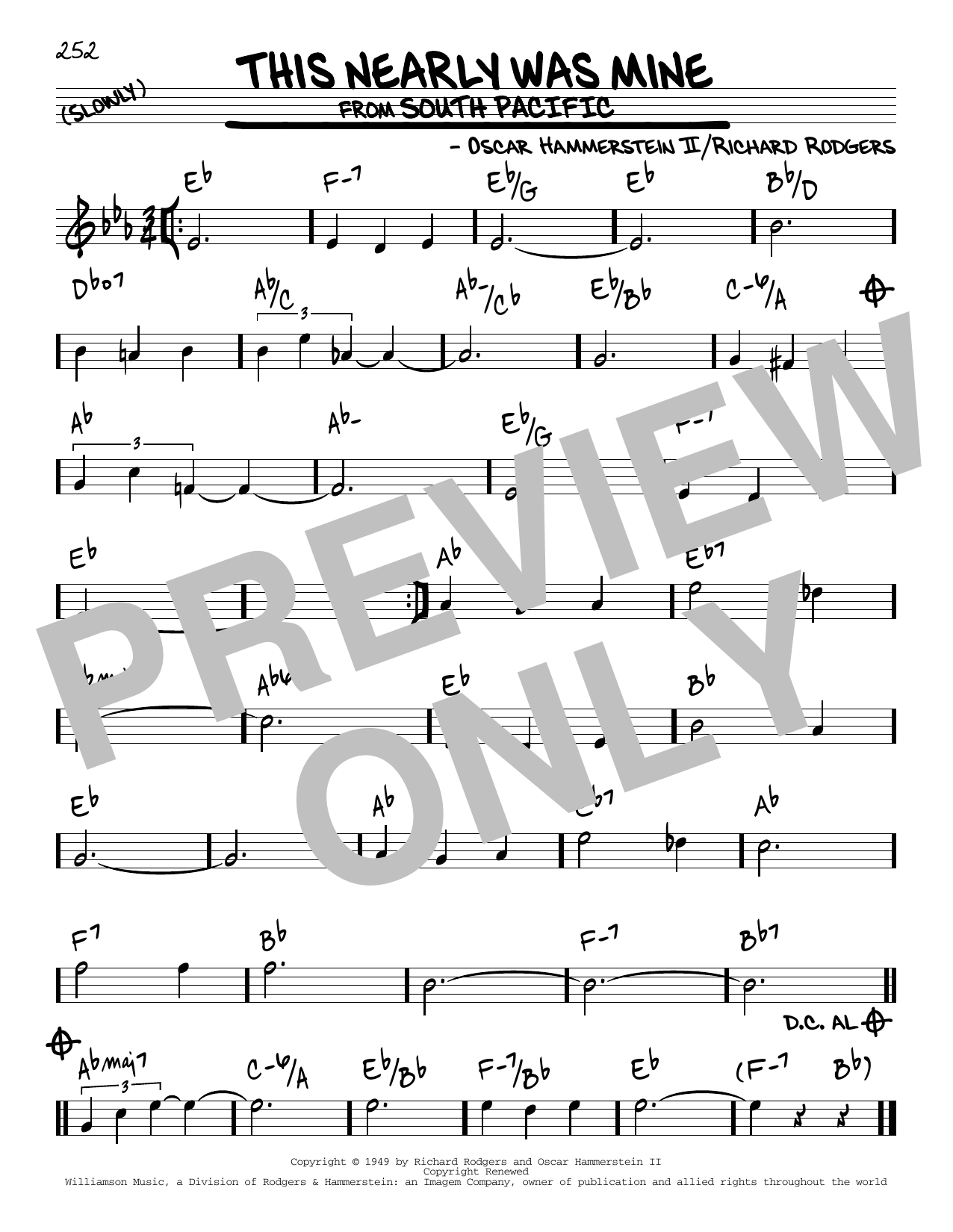 This Nearly Was Mine (Rodgers & Hammerstein) | Noten: Real Book ...