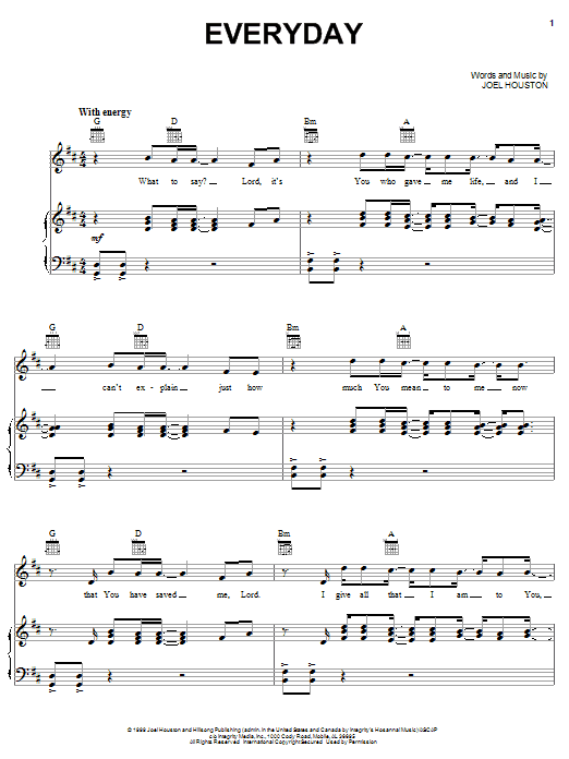 Everyday (Lincoln Brewster) | Sheet Music: Piano, Vocal & Guitar Chords ...