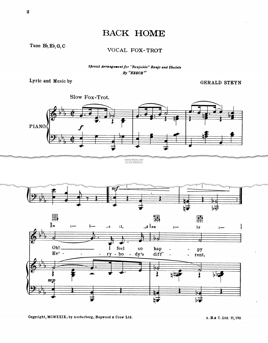 Back Home - Noten von Gerald Steyn - fbd-20482 | notendownload