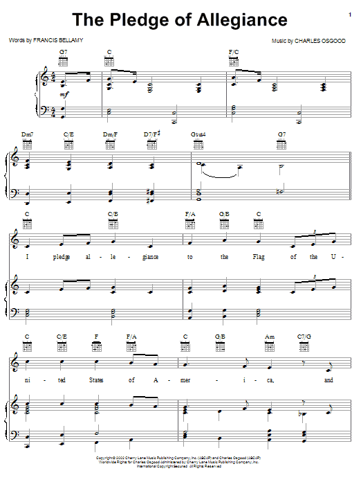 The Pledge Of Allegiance (Charles Osgood) | Sheet Music: Piano, Vocal ...
