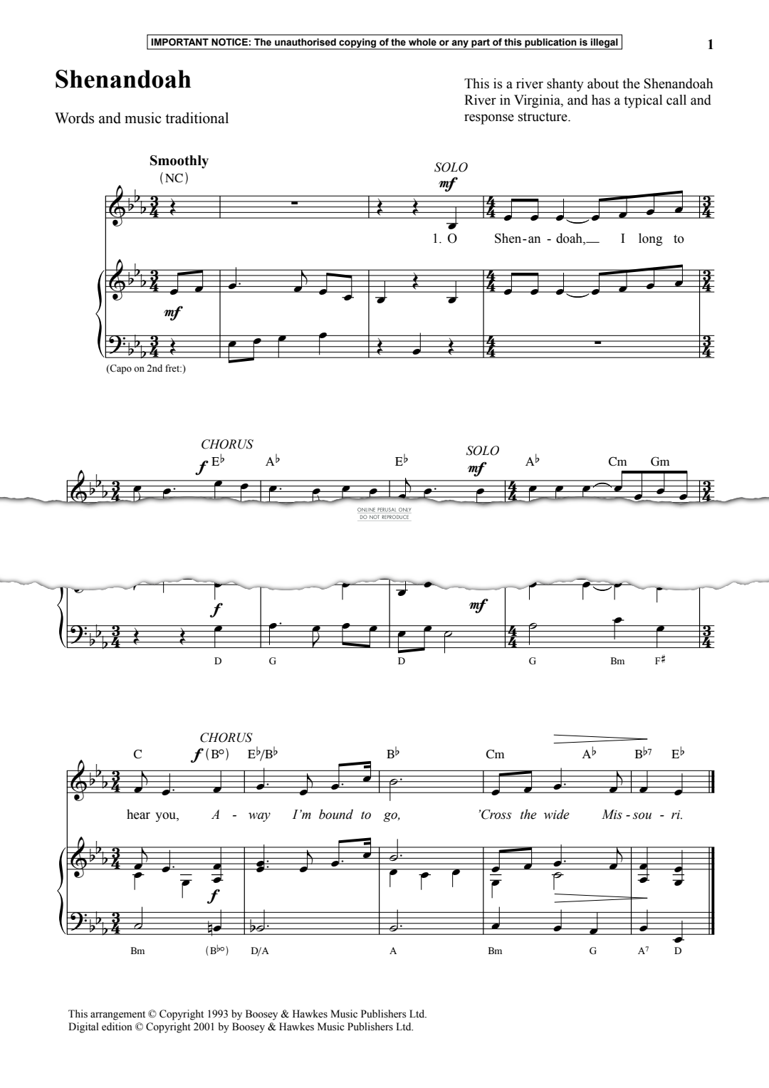 Shenandoah - sheet music by Traditional - fbd-9271 | notendownload