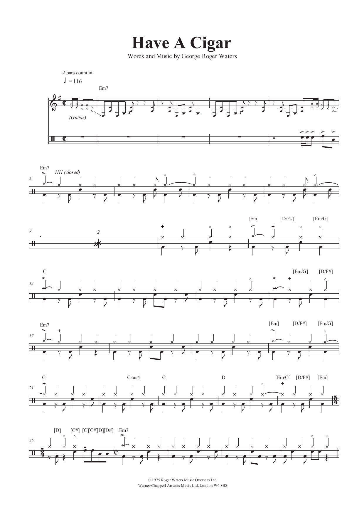 Have A Cigar - sheet music by Pink Floyd - smd-40551 | notendownload