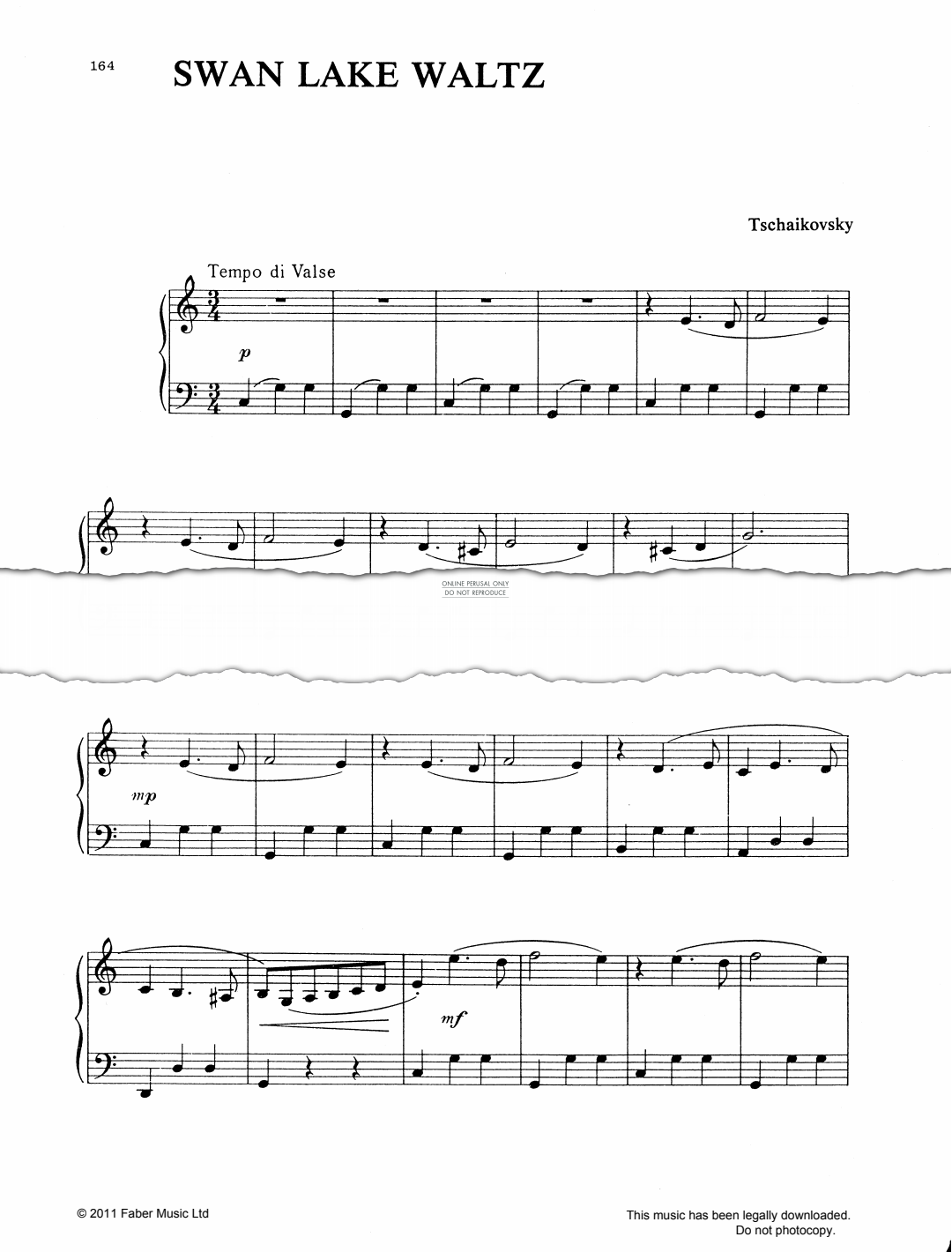 Swan Lake Waltz (Pyotr Ilyich Tchaikovsky) | Sheet Music: Piano | PDF ...