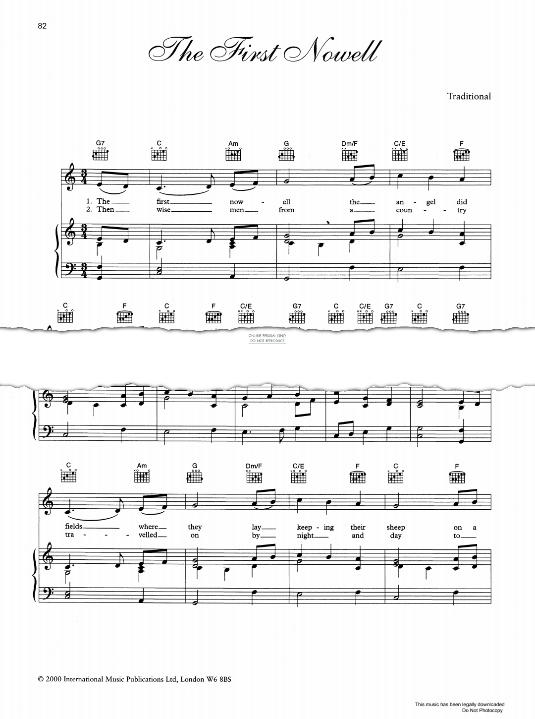 The First Nowell (Traditional) | Sheet Music: Guitar, Piano, Voice ...