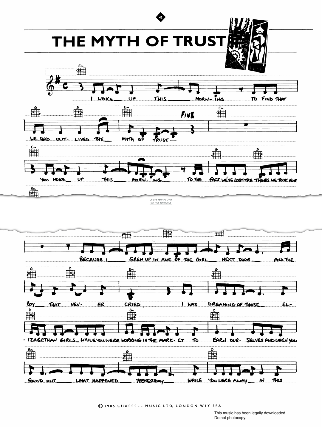 The Myth Of Trust (Billy Bragg) | Sheet Music: Guitar, Voice | PDF Download
