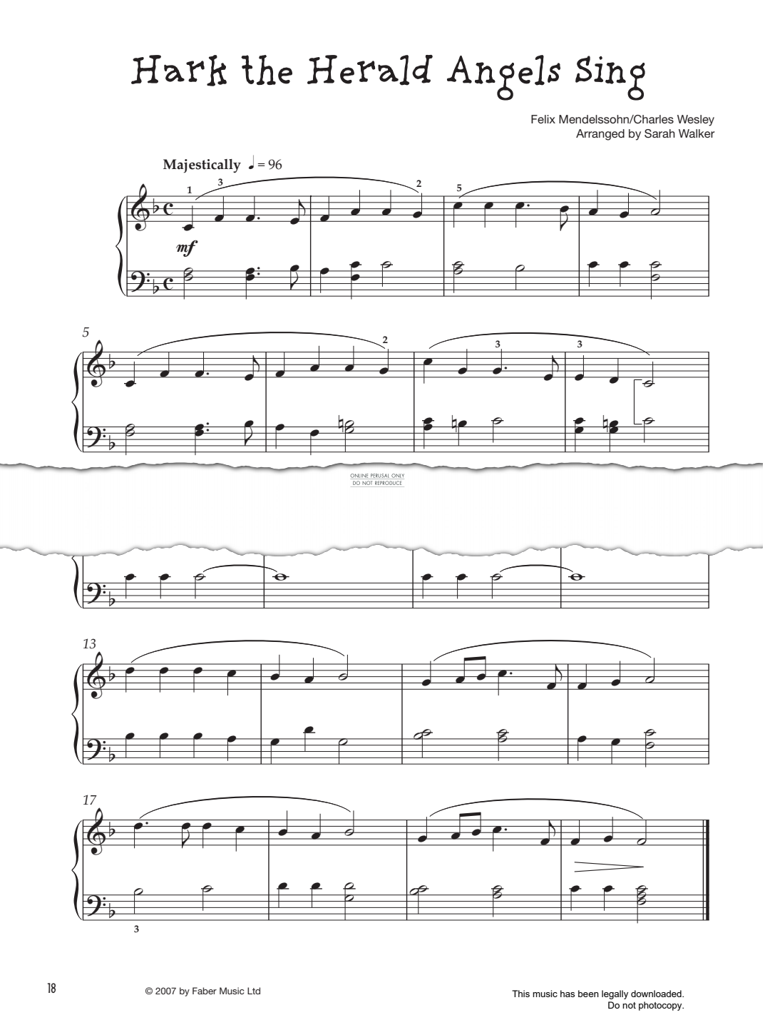 Hark The Herald Angels Sing - Noten von Felix Mendelssohn - fbd-49617 | notendownload