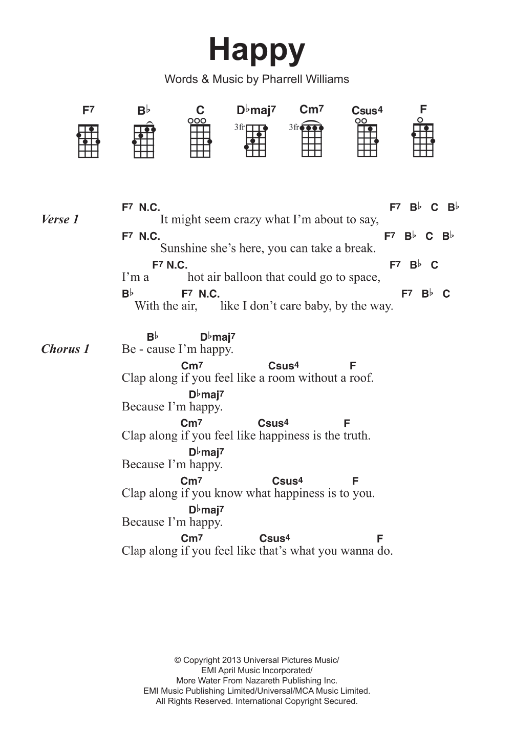 Happy - sheet music by Pharrell Williams - smd-120139 | notendownload
