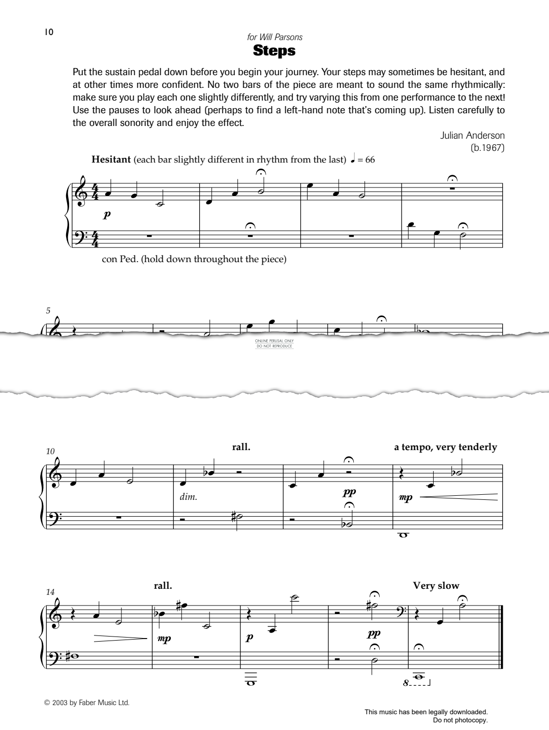 Steps (Julian Anderson) | Sheet Music: Piano | PDF Download