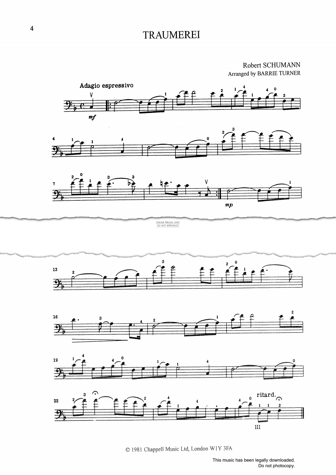 Traumerei (Robert Schumann) | Sheet Music: Piano, Cello | PDF Download