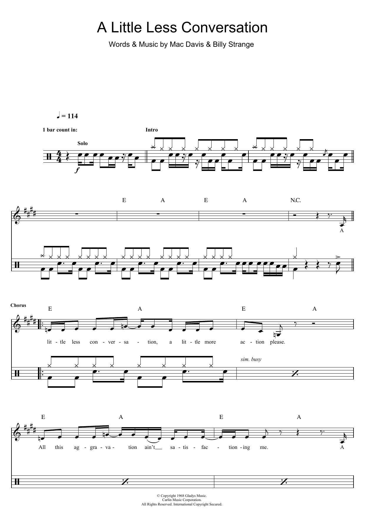 A Little Less Conversation - Online Noten von Elvis Presley - smd ...