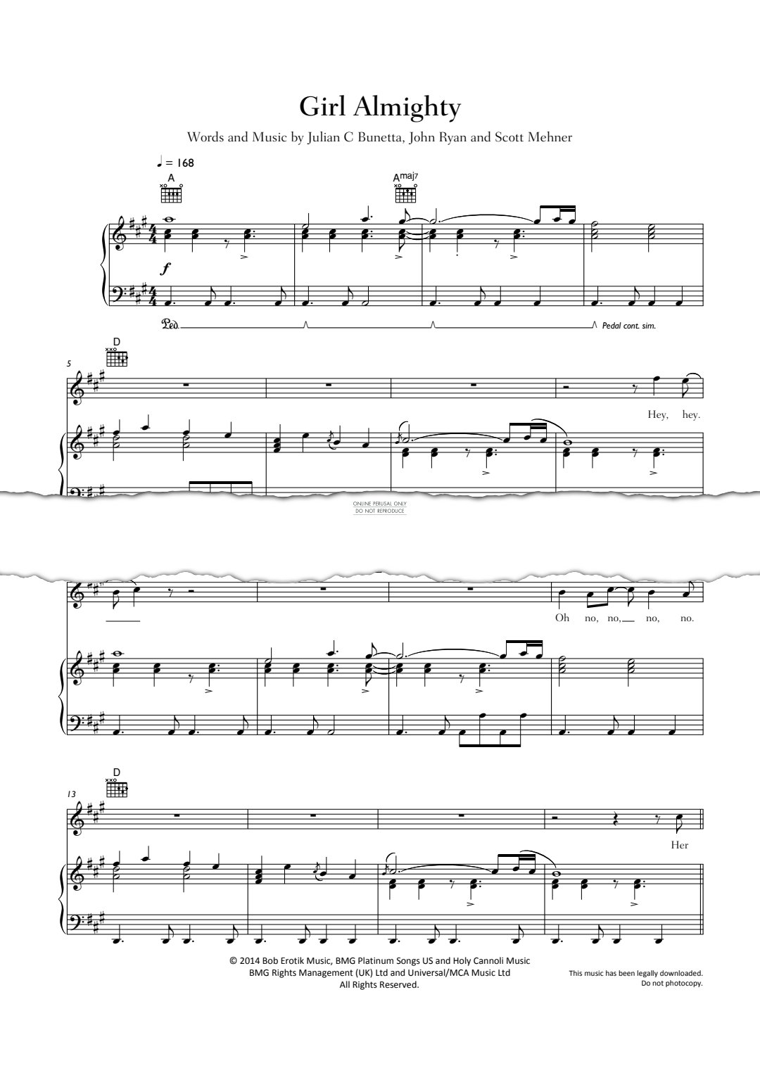 Girl Almighty - sheet music by One Direction - fbd-25052 | notendownload