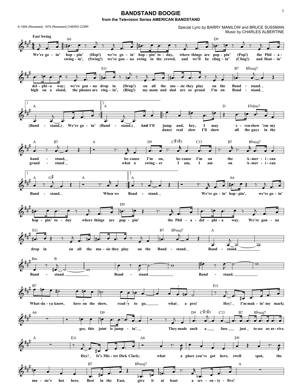 Bandstand Boogie - sheet music by Barry Manilow - smd-85670 | notendownload