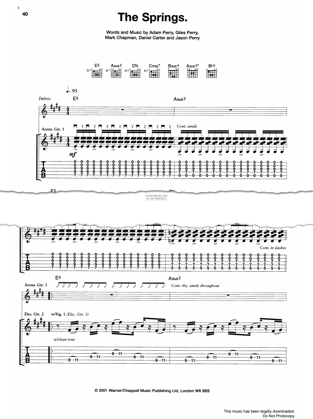 The Springs (A) | Sheet Music: Guitar, Voice | PDF Download