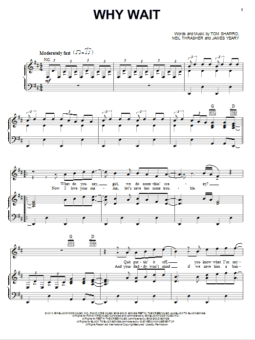 Why Wait - sheet music by Rascal Flatts - smd-77037 | notendownload
