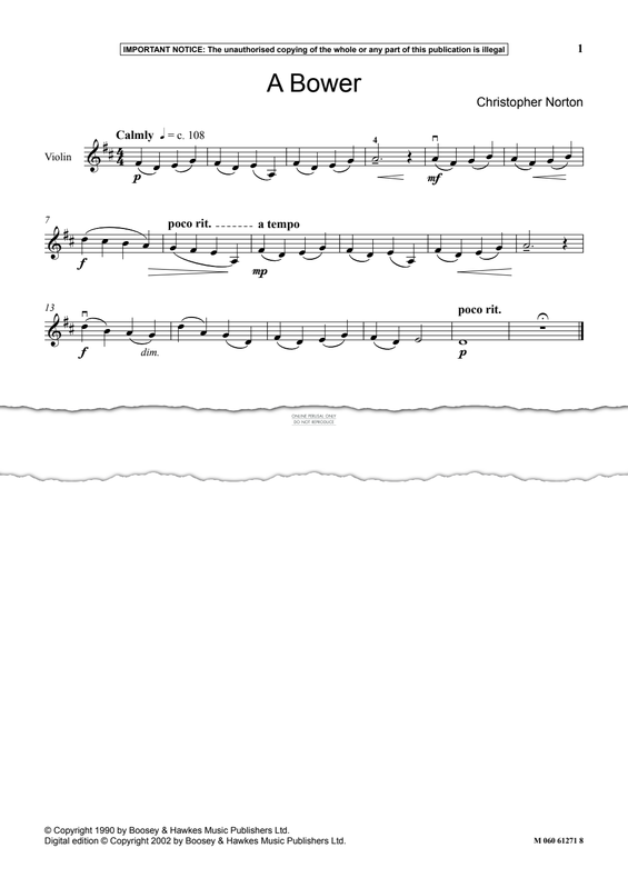 A Bower - sheet music by Christopher Norton - fbd-9771 | notendownload