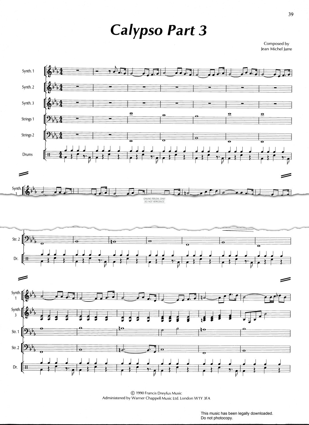 Calypso Part III - Noten von Jean-Michel Jarre - fbd-25495 | notendownload