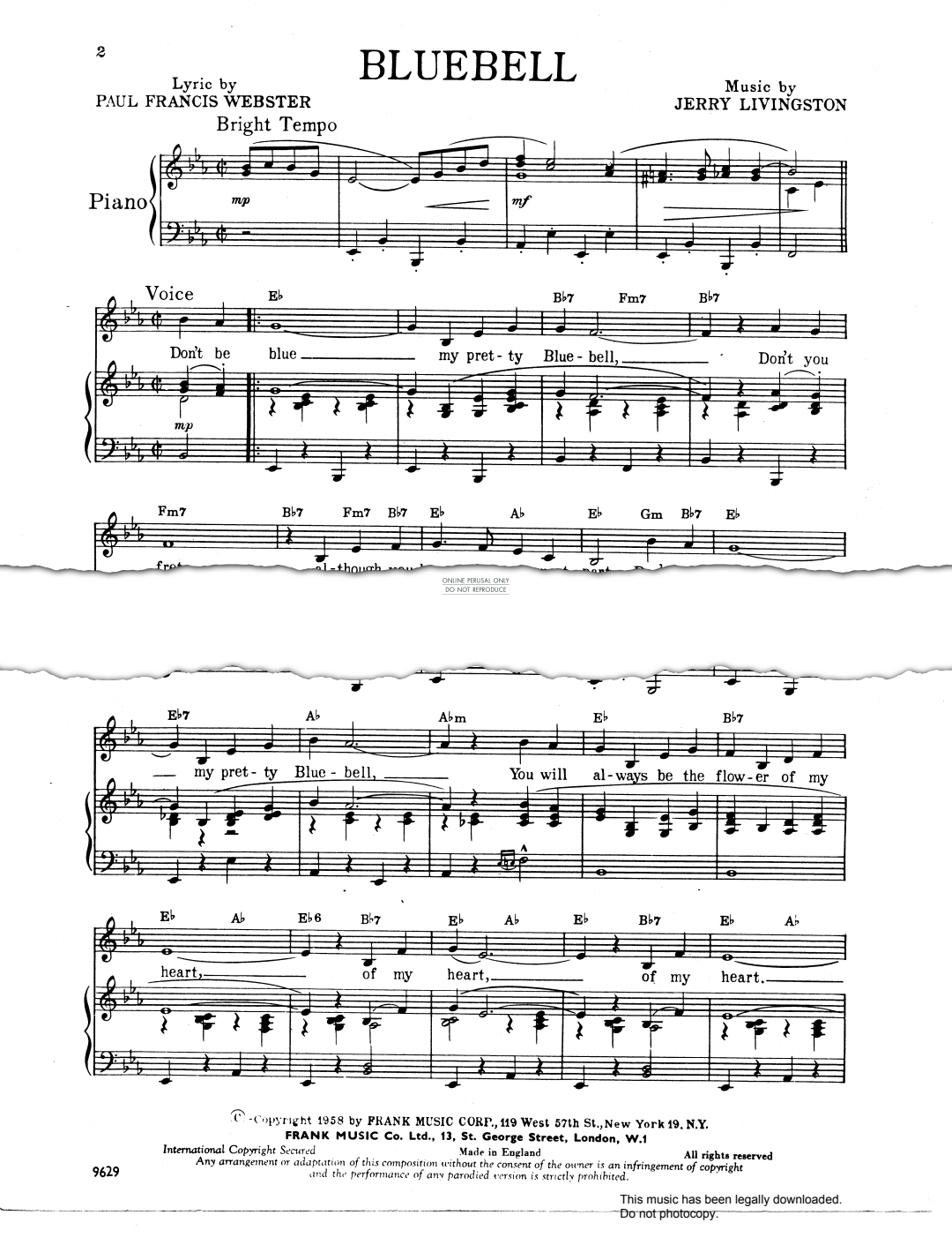 Bluebell - sheet music by Mitch Miller - fbd-26783 | notendownload