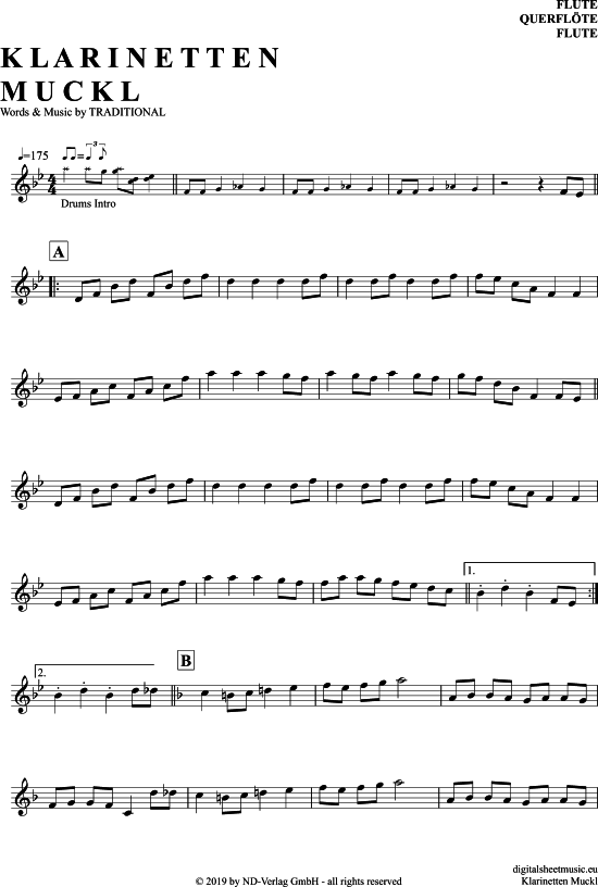 Klarinetten Muckl - sheet music by Traditional - 7030540 | notendownload