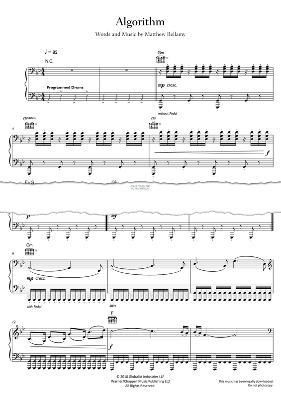 Algorithm - sheet music by Muse - fbd-35648 | notendownload