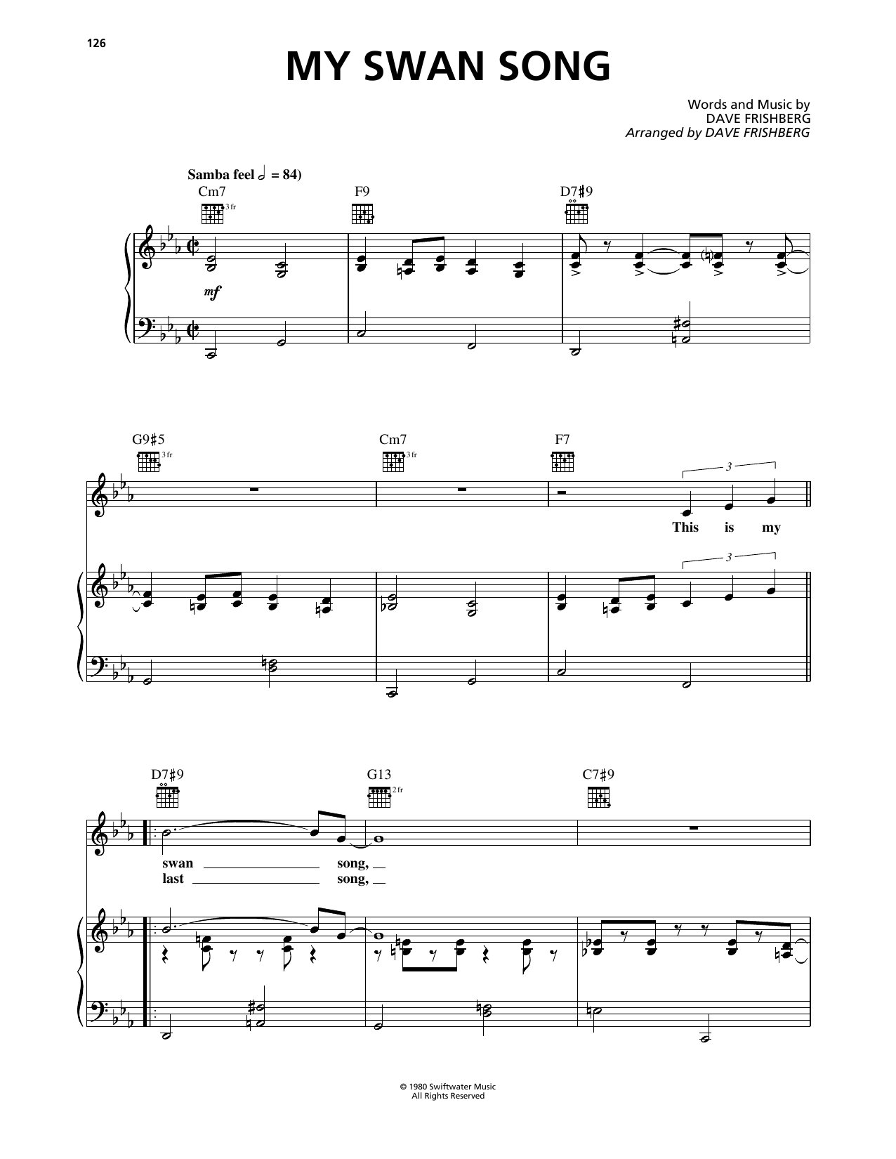 My Swan Song - sheet music by Dave Frishberg - smd-1746944 | notendownload