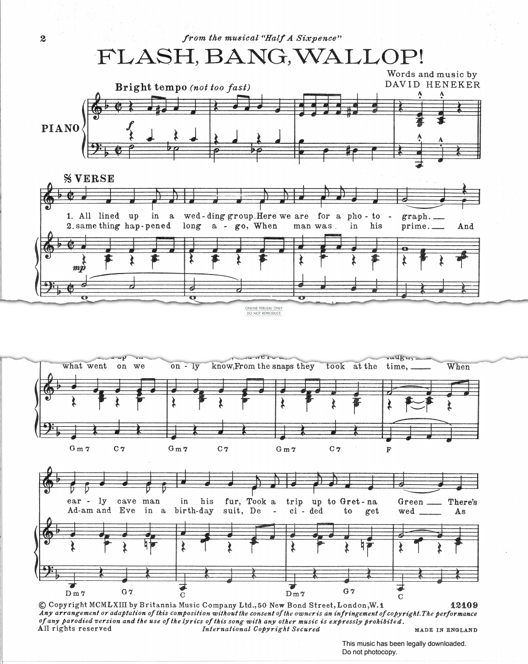 Flash, Bang, Wallop! - sheet music by Tommy Steele - fbd-34319 ...