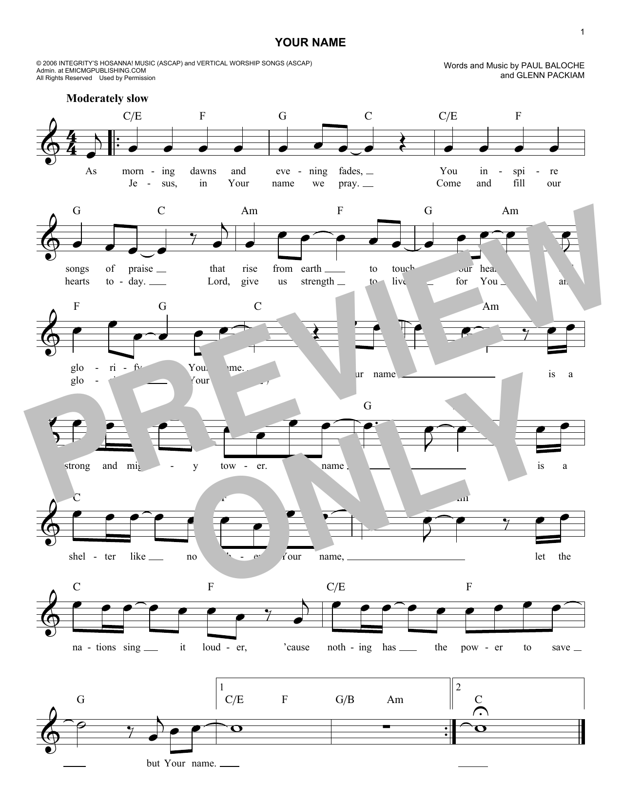 Your Name - sheet music by Phillips, Craig & Dean - smd-187559 ...