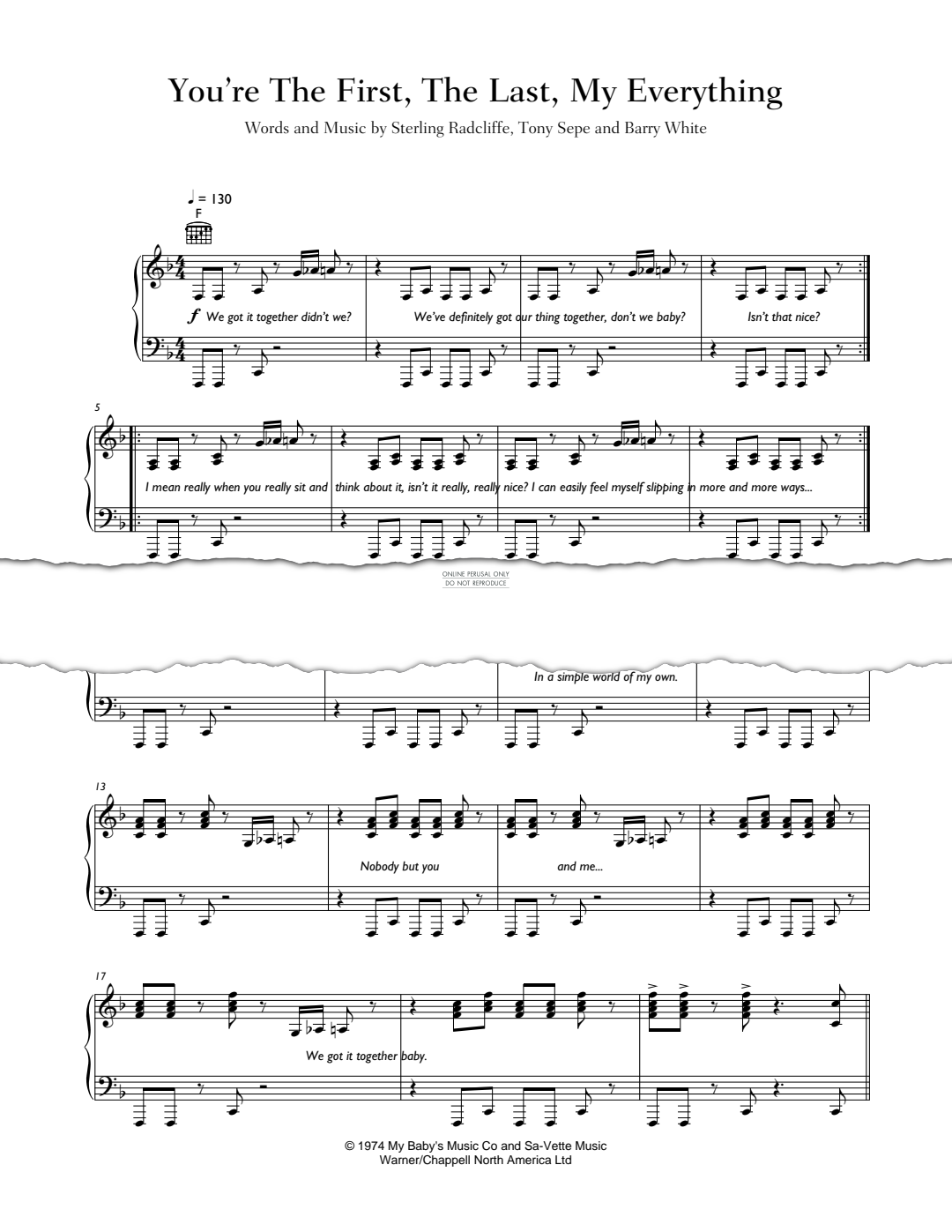 You're The First, The Last, My Everything - Noten von Barry White - fbd-7147 | notendownload