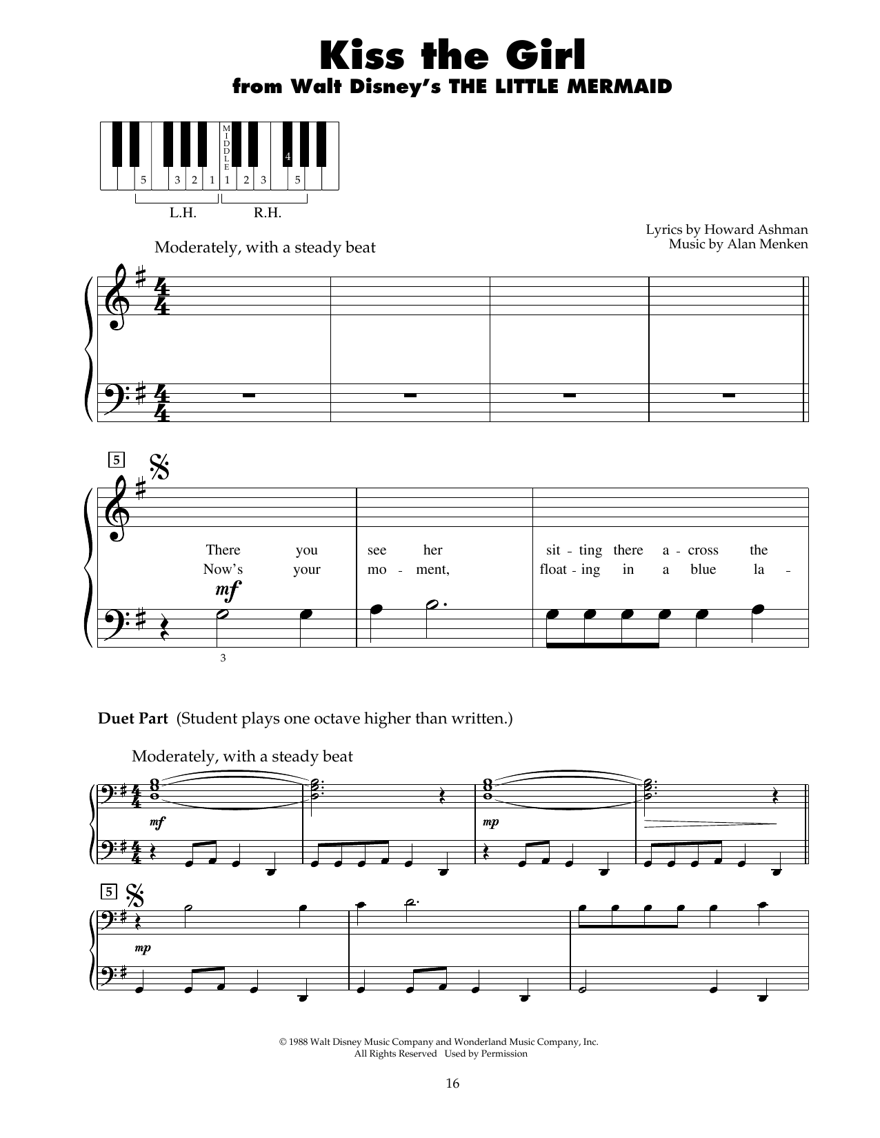 Kiss The Girl (from The Little Mermaid) - sheet music by - smd-1363746 ...