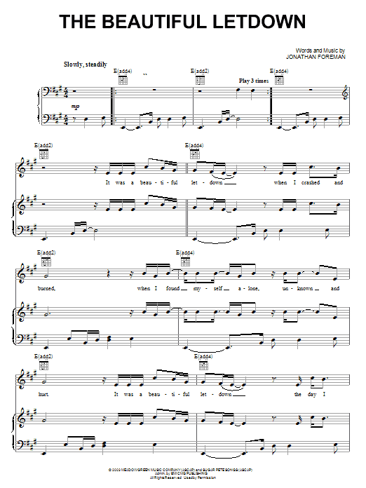 The Beautiful Letdown - sheet music by Switchfoot - smd-24383 ...