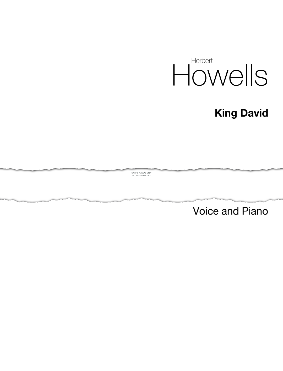 King David - sheet music by Herbert Howells - fbd-15972 | notendownload