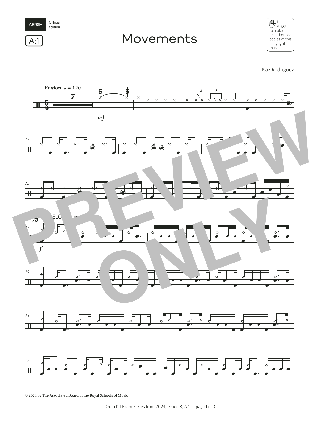 Movements (Grade 8, list A1, from the ABRSM Drum Kit Syllabus 2024 ...