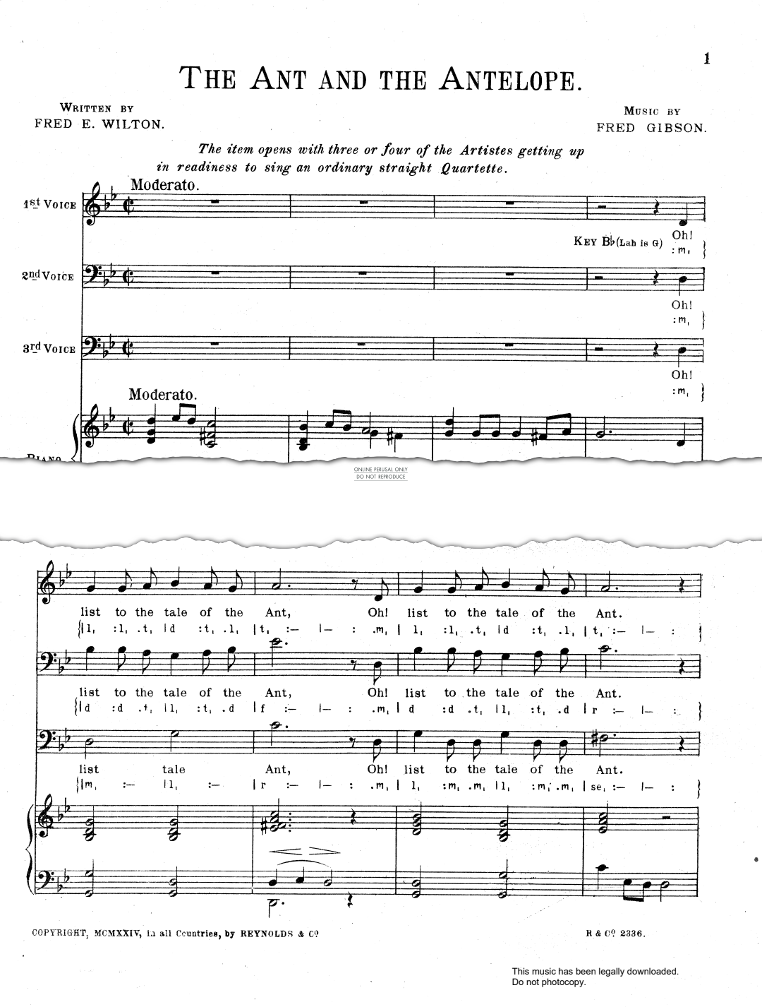 The Ant And The Antelope - sheet music by Fred Gibson - fbd-42883 ...