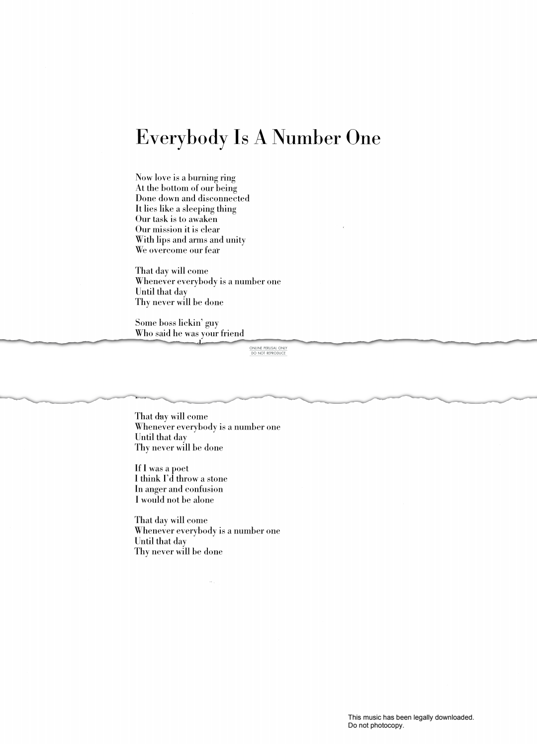 Everybody Is A Number One - sheet music by Aztec Camera - fbd-37783 ...