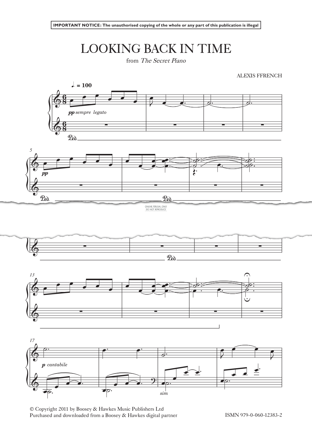 Looking Back In Time - sheet music by Alexis Ffrench - fbd-12064 ...