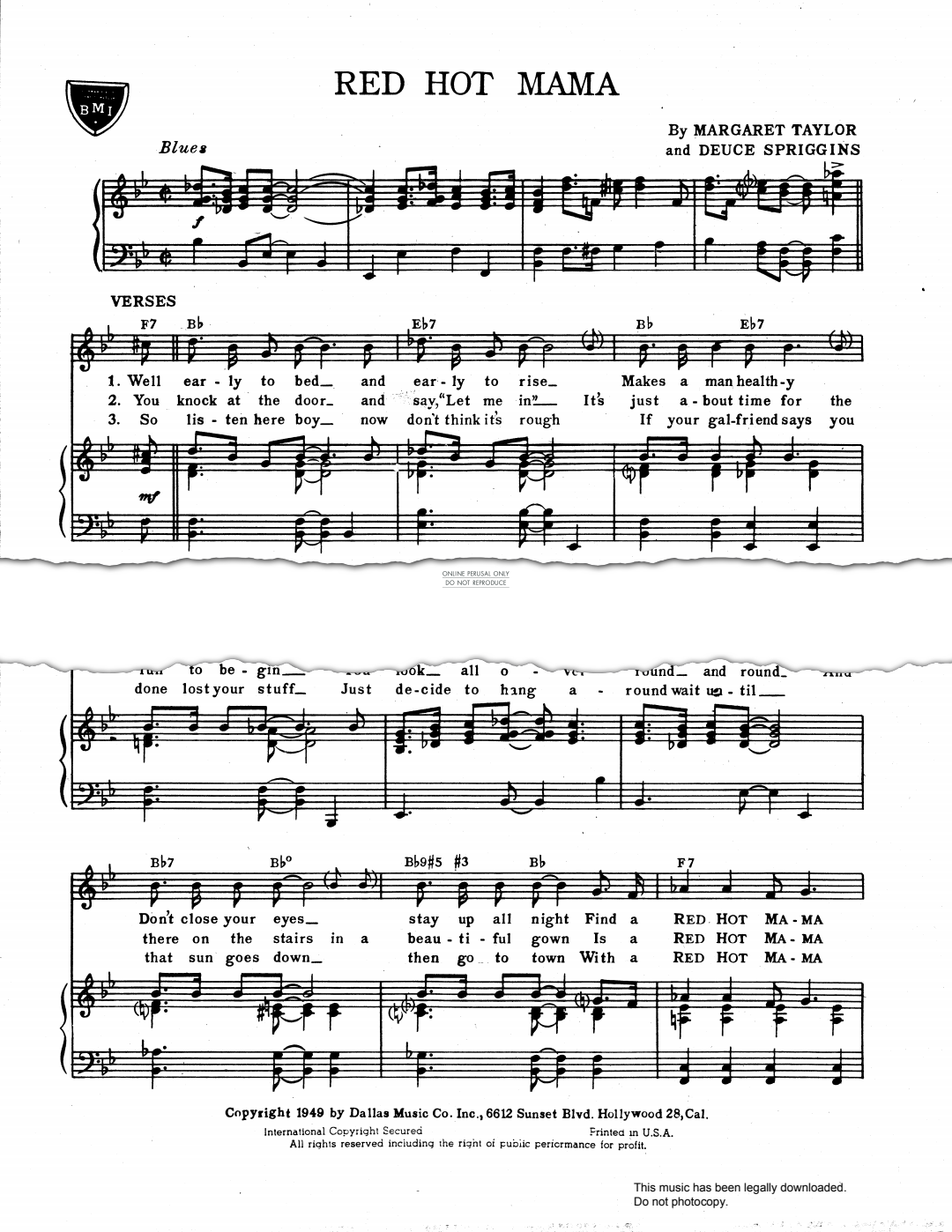 Red Hot Mama - Noten von Deuce Spriggins - fbd-29877 | notendownload